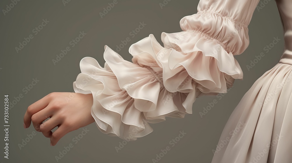 AI generated illustration of a female arm in a long, flowing dress with ...