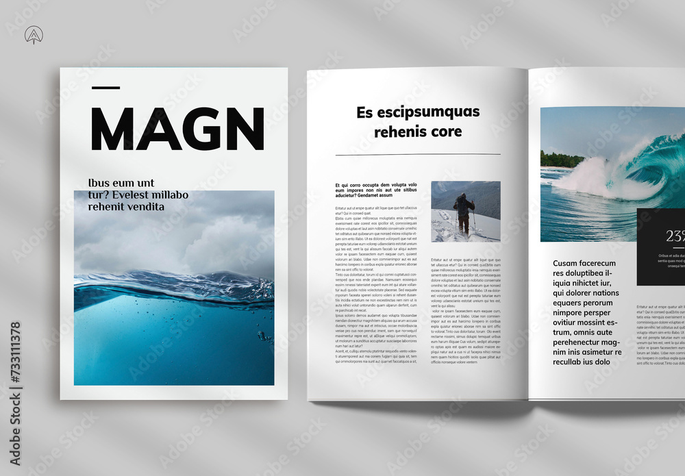 Minimal Magazine Layout Stock Template | Adobe Stock