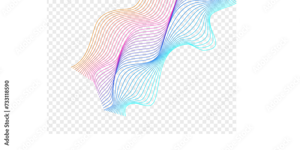 Colorful Mesh Background Transparent Vector. Art Backdrop. Rainbow Wave ...