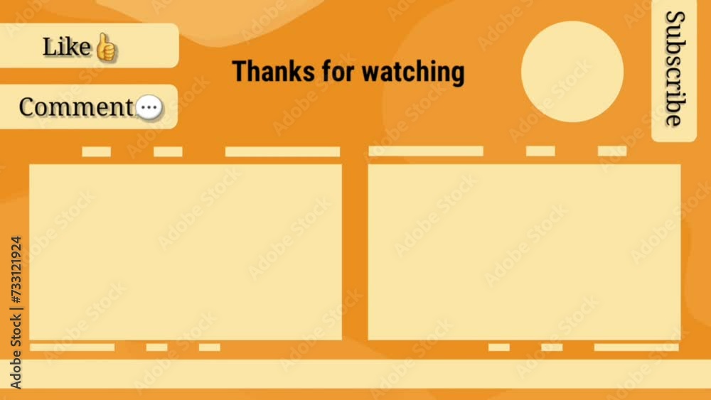 Animated end screen with loop effect, pattern background and doodle art ...