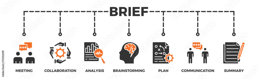 Brief banner web icon vector illustration concept for a briefing of ...