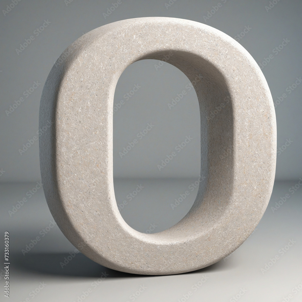 Stone letter O, granite font illustration, abc alphabet, typography ...
