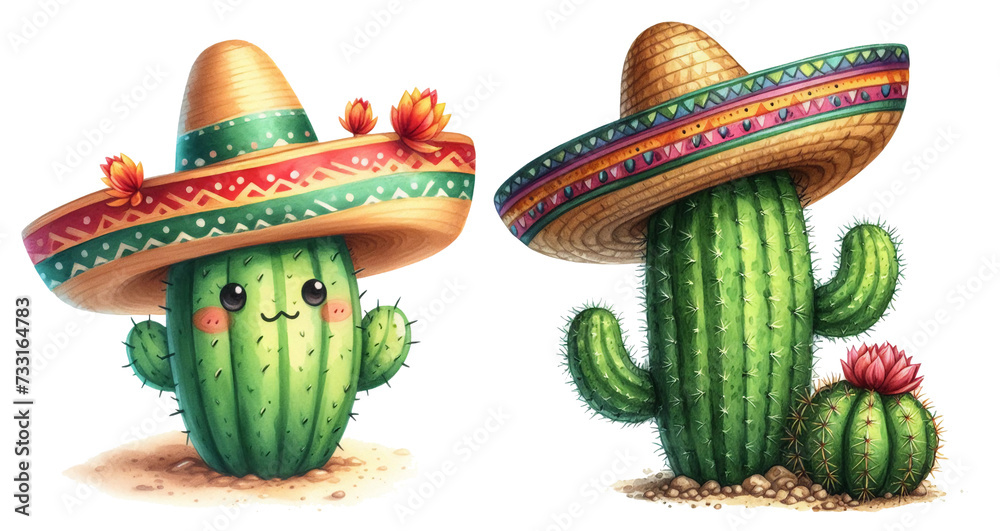 Cute Mexican mariachi chili pepper characters with sombreros. Stock ...