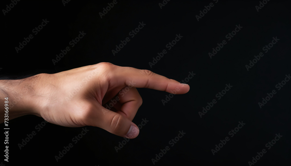 Human male hand with index finger outstretched. Hand and finger ...