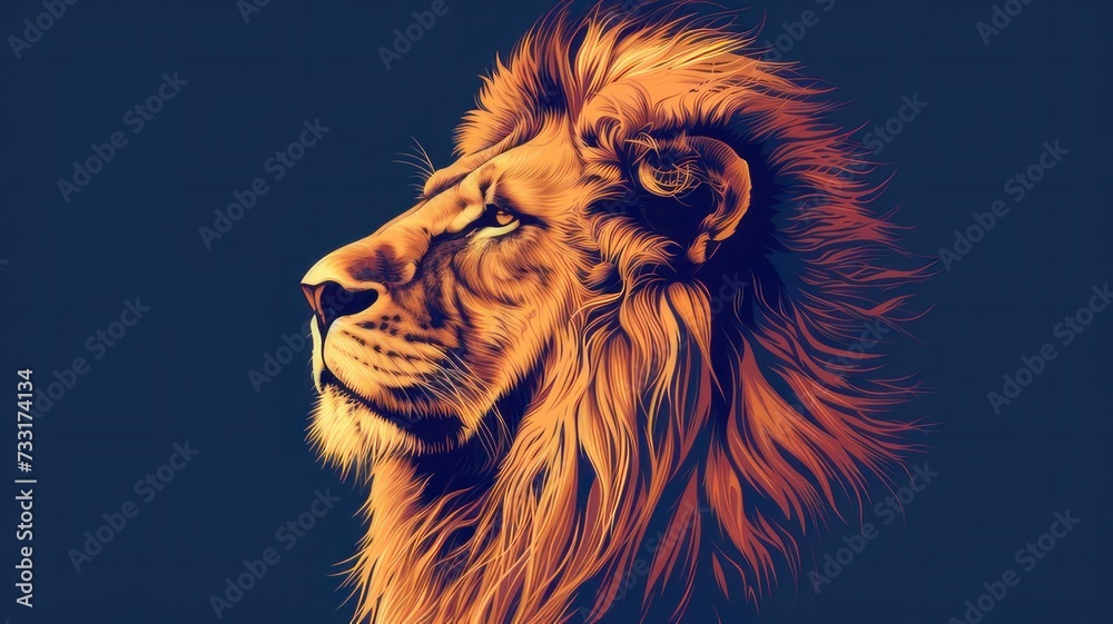 Lion Vector and T Shirt Design - A Majestic Lion in Profile - Lion ...