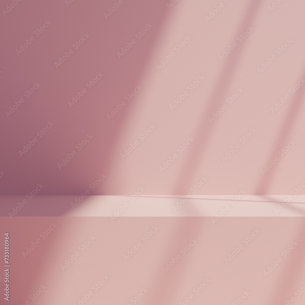 Gobo light shadow 3D model of an empty mockup in a square with a pink ...