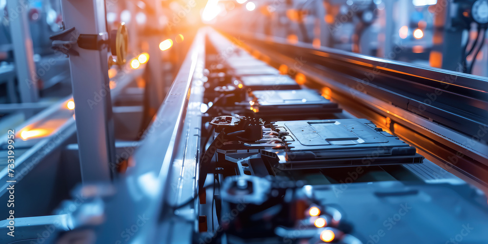 Electric Car Battery Assembly production Line. Automated assembly line ...