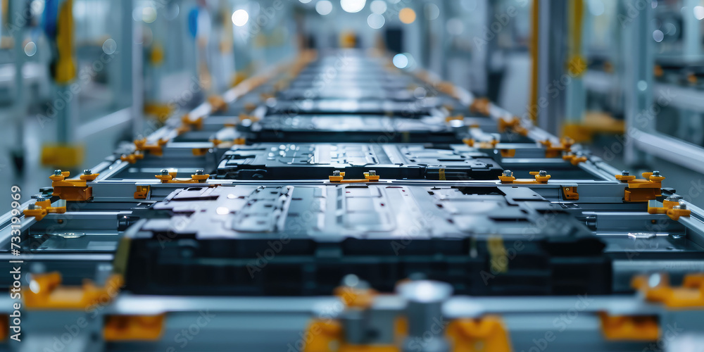 Electric Car Battery Assembly production Line. Automated assembly line ...
