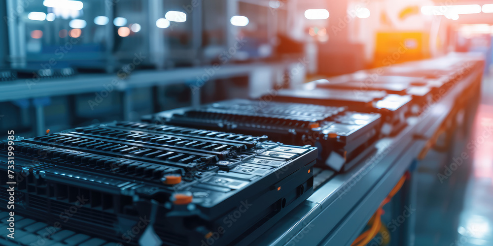 Electric Car Battery Assembly production Line. Automated assembly line ...