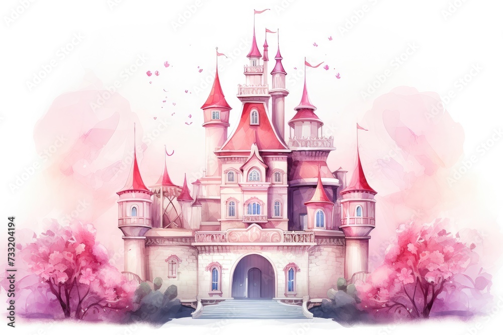 Princess castle in a fairytale style, a wonderful cute princess castle ...