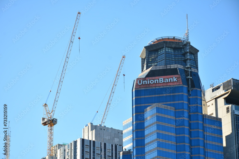Unionbank plaza building facade on February 4, 2024 in Pasig ...