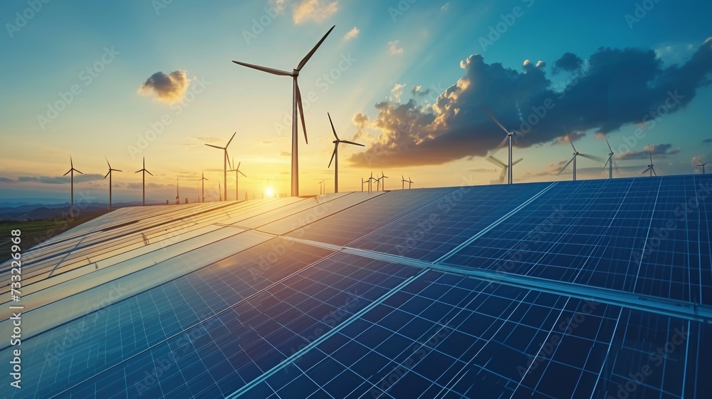 Next-generation renewable energy solutions such as solar panels and ...