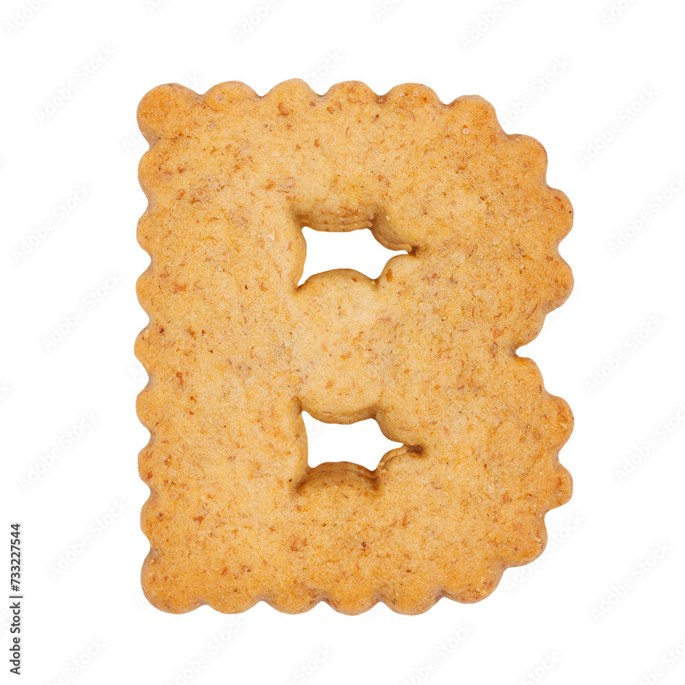 Cookie alphabet letter B isolated on transparent background. One of ...