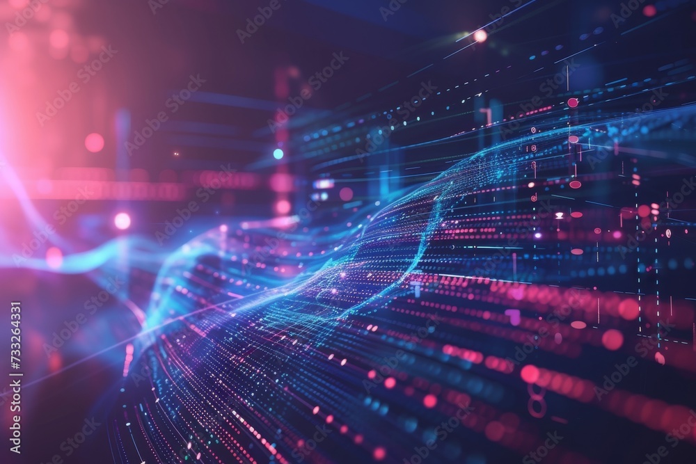 Unleash the Future: A Hypnotic Blend of Holographic Grids, 3D ...