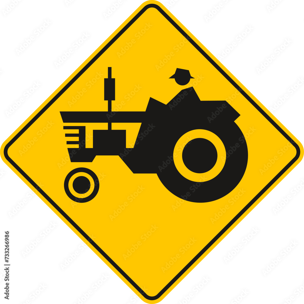 farm machinery, riding farm machinery, Tractor/farm vehicle crossing ...