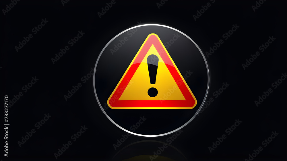 warning sign icon clipart isolated on a black background. Danger icon ...