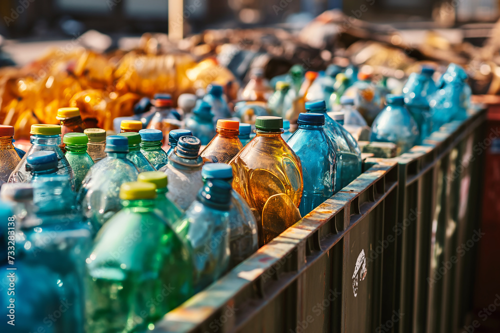 Plastic bottle garbage for recycling, eco-friendly concept. Recycling ...