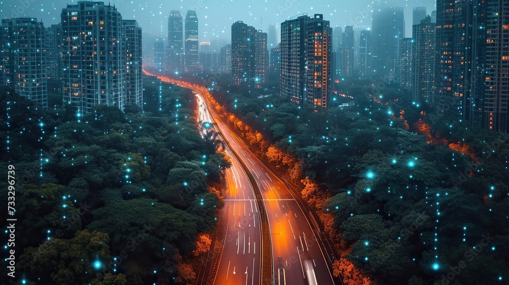 Smart Transportation Grid. Revolutionizing Urban Mobility. Stock Photo ...