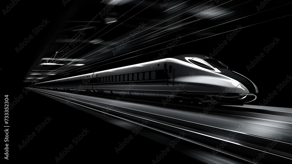 Aerodynamic elegance of a high-speed train, its sleek silhouette ...
