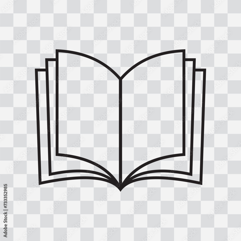Book logo, icon, vector. Open book symbol, vector and icon design on ...