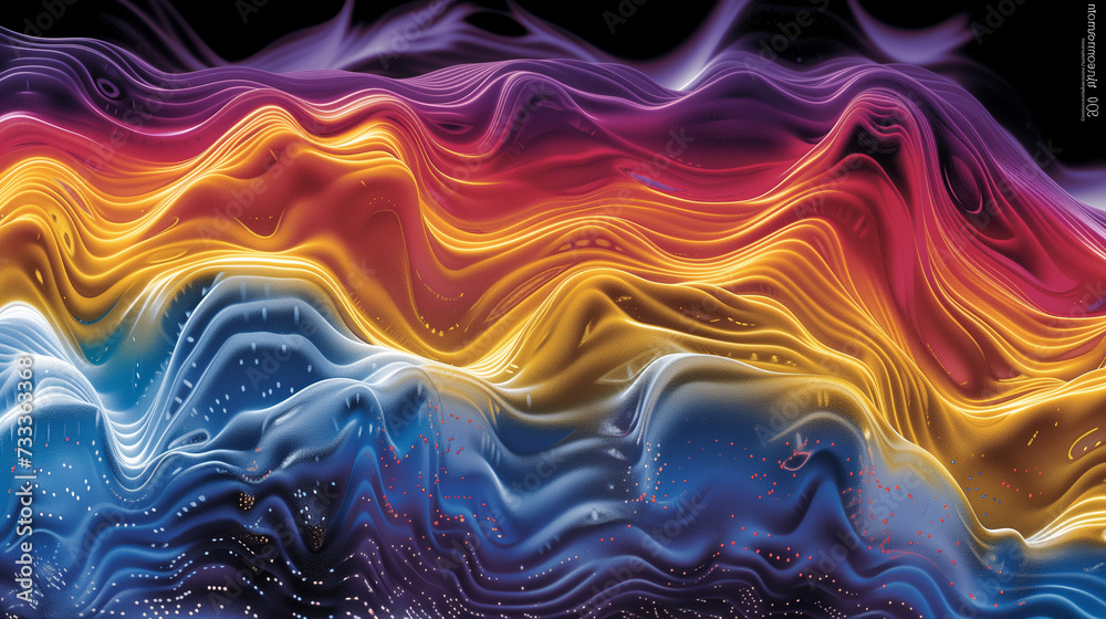 Vibrant Wavy Layers in a Mesmerizing Pattern of Warm and Cool Colors, a ...