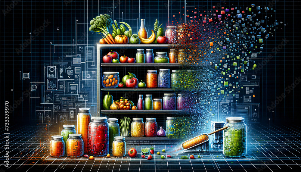 Futuristic Food Preservation: Digital Disintegration of Vibrant Fruits ...