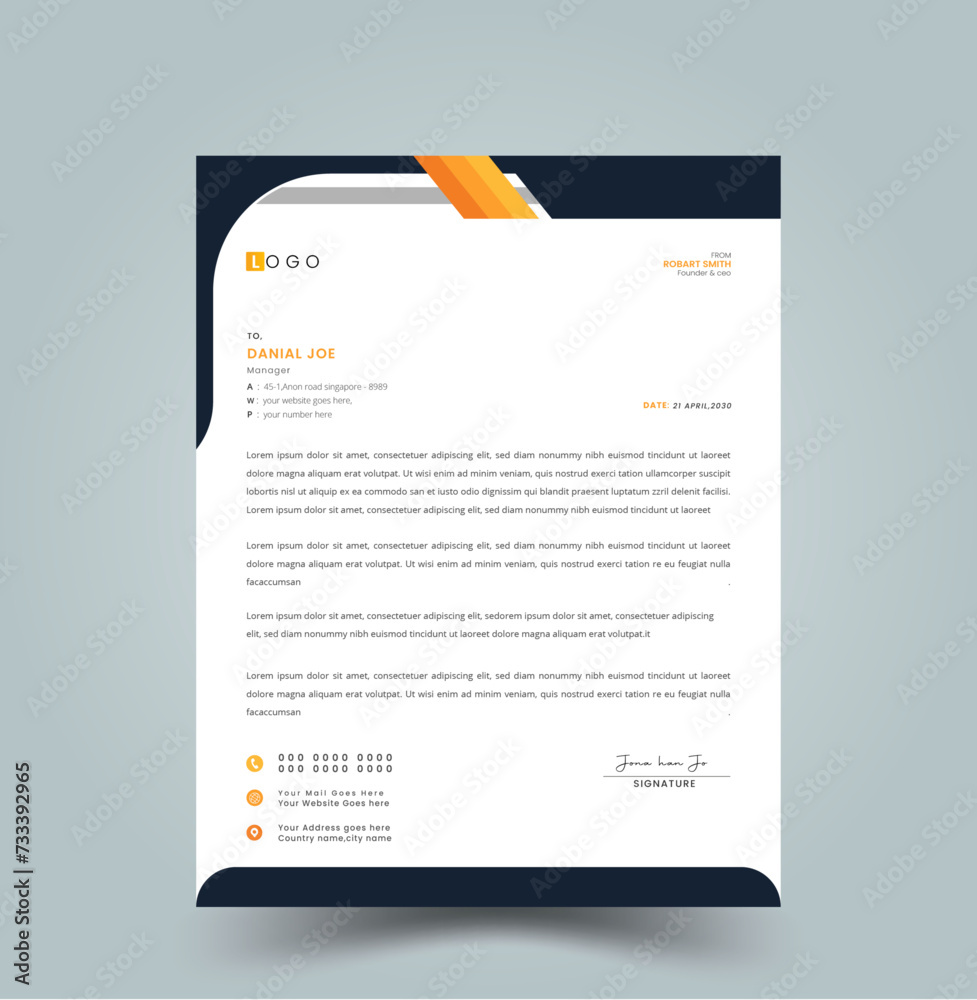 Modern Corporate Letterhead Template, Business style letterhead ...