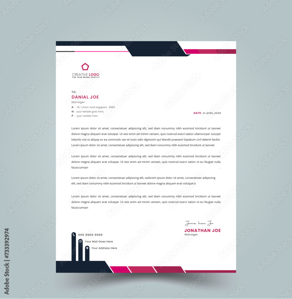 Modern Corporate Letterhead Template, Business style letterhead ...