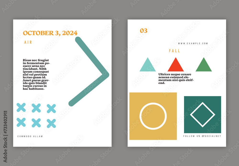 US Letter Flyer Template Very Minimal With Simple Bright Geometric ...