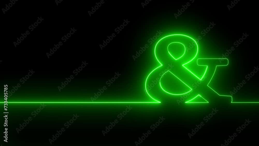 Animated Glowing Font - And Symbol. Animated Neon Lights with ...