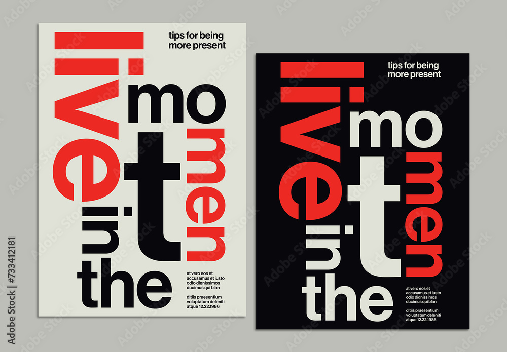 Swiss Typographic Collage Poster Design Layout Stock Template | Adobe Stock