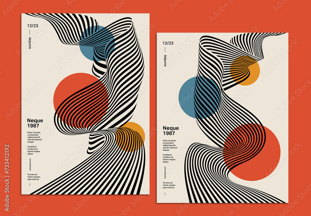 Stylish Swiss Modernism Style Poster Design Layout Stock Template ...