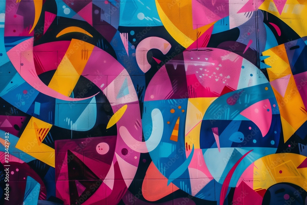 Vibrant colors come alive in this street art mural, expressing the ...