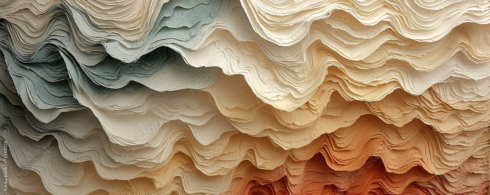 Paper fiber art. Abstract natural colored pulp fiber paper art. Stock ...