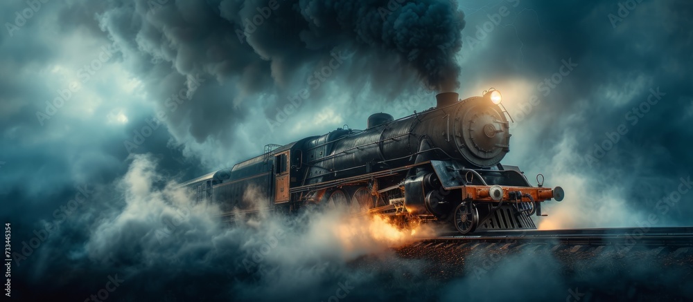 Steam Locomotive: Ready to Move and Steam Locomotive About to Move ...