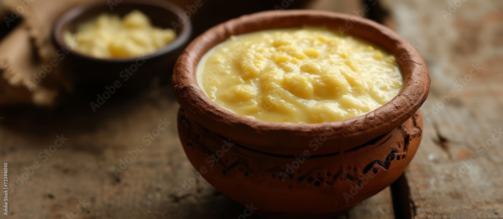 Bengali dessert Misti Doi, made in a mud pot, is a delicious sweet curd ...