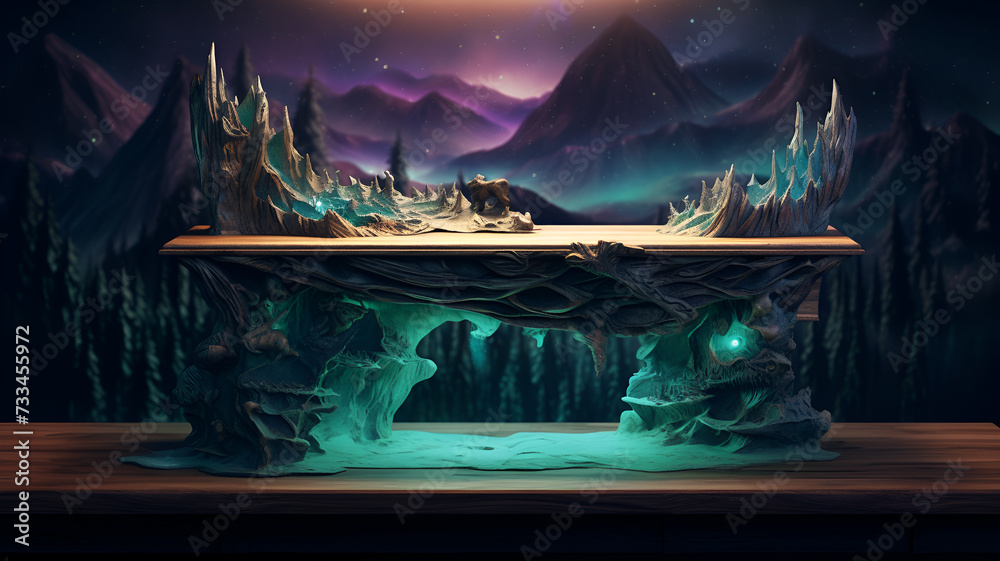 "Enchanted Desk: A Digital Fantasy Illustration Featuring a Magnificent ...