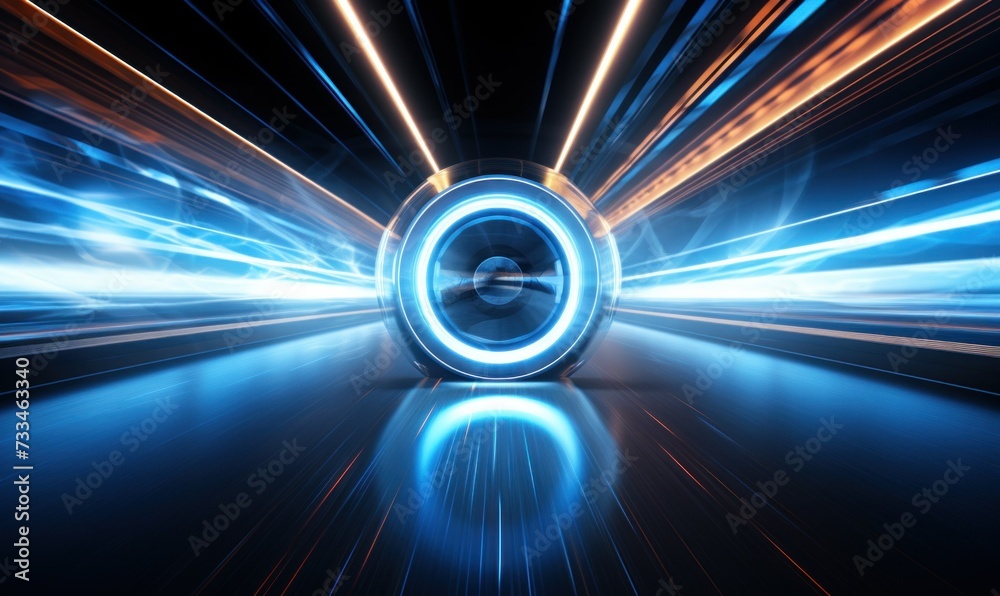 Intriguing composition featuring a tire propelled forward amidst ...