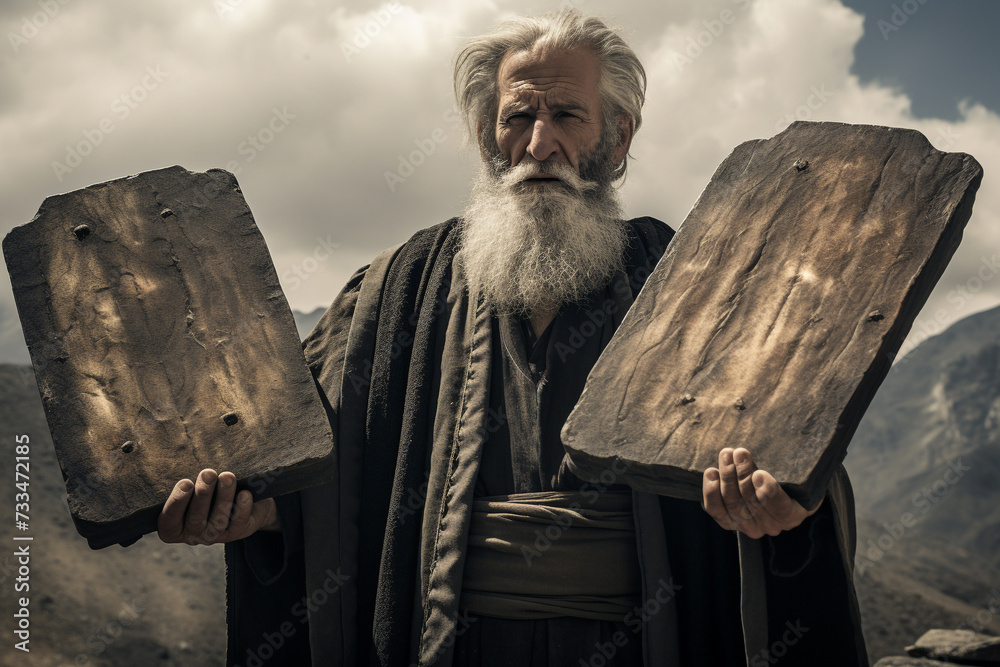 Moses and the 10 ten commandments, bible religion christianity moral ...