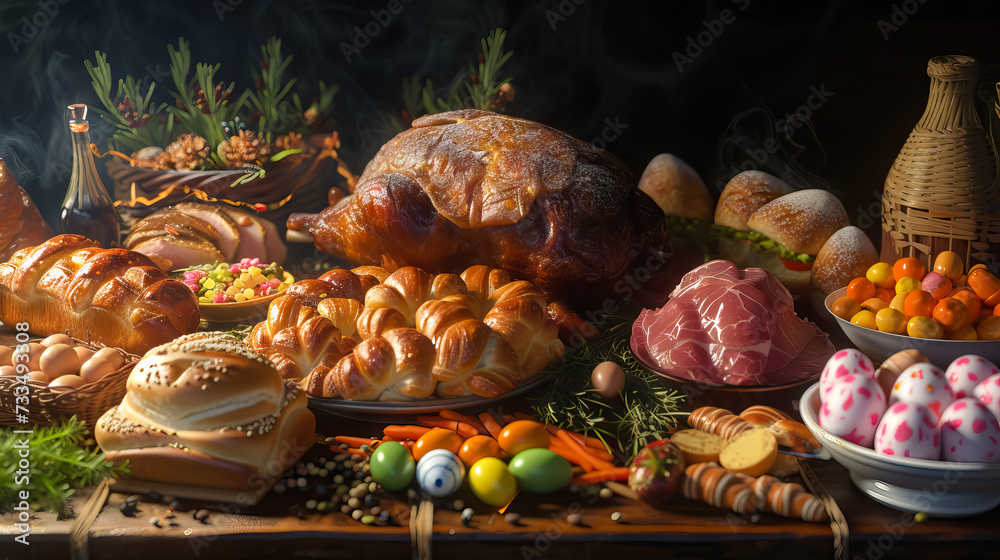 Ham, Lamb, Hot cross buns, Easter eggs (chocolate or colored), Roast ...