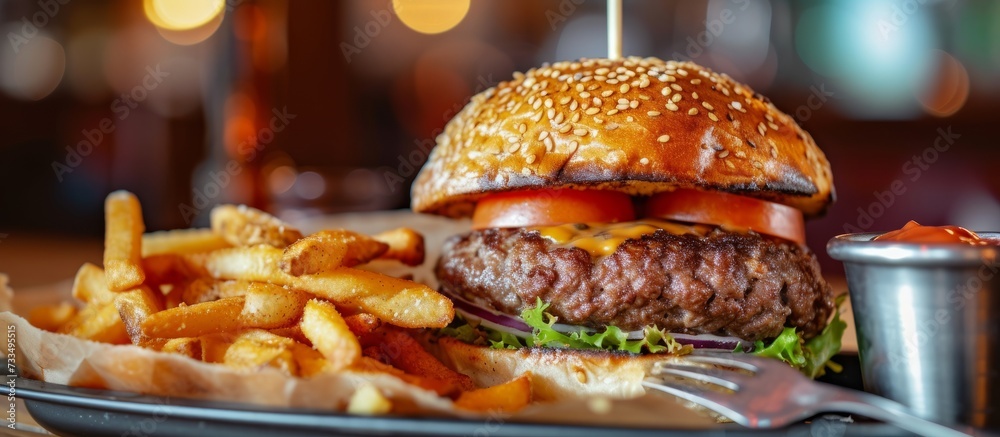 Savory Burger Patty on a Spoon, Fork, and Burger Patty with a Side of ...
