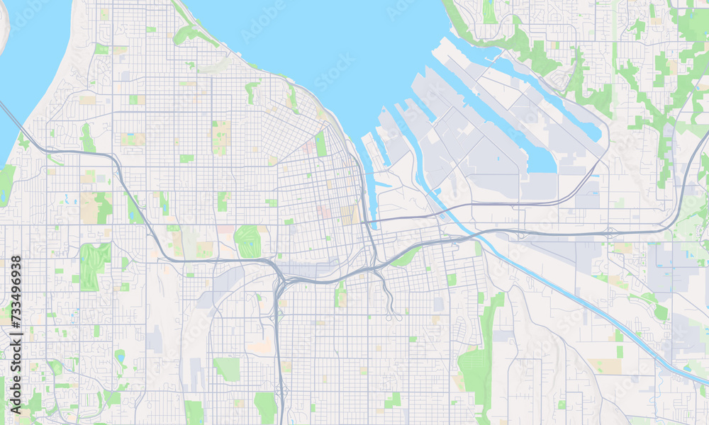 Tacoma Washington Map, Detailed Map of Tacoma Washington Stock ...