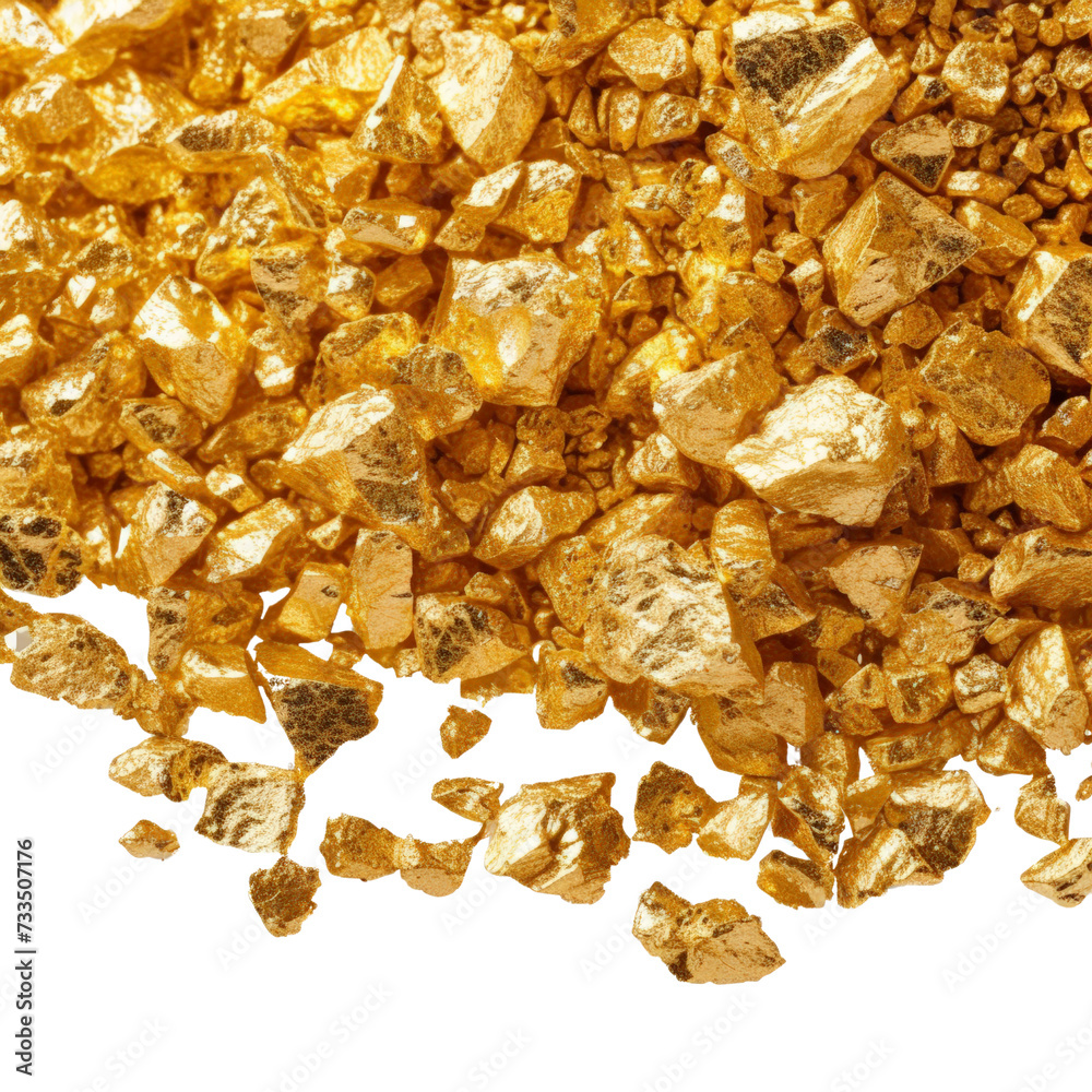 Gold pieces top view isolated on transparent background, cut out, png ...
