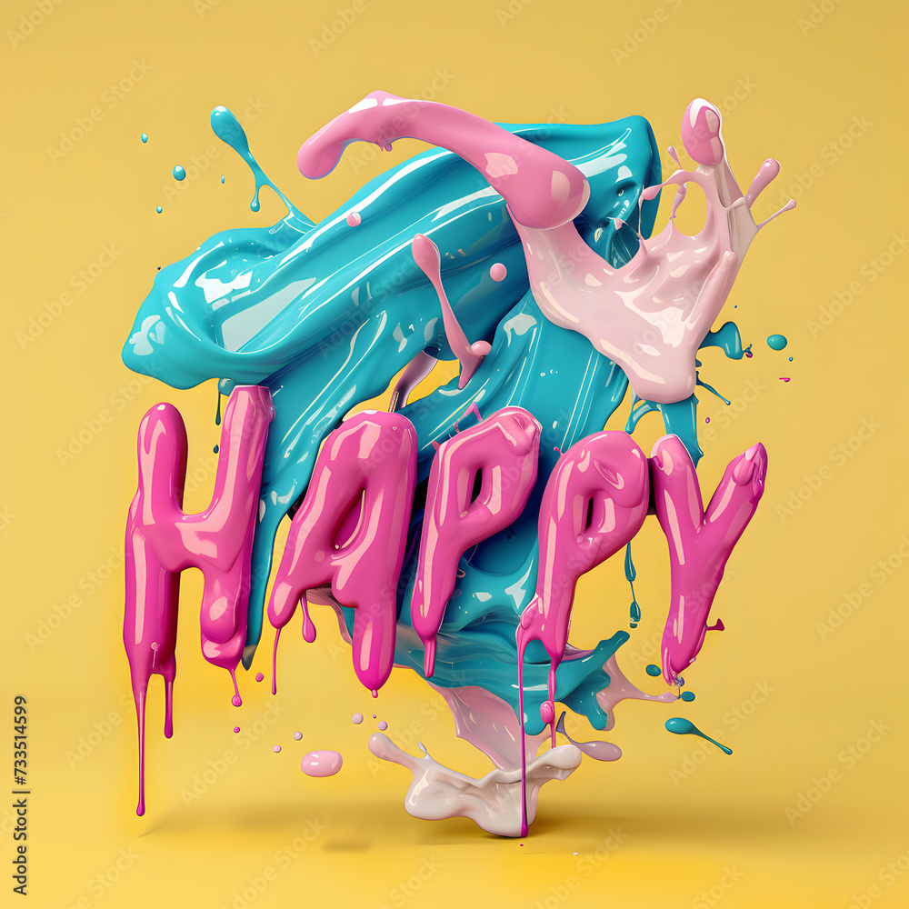 Liquid 3D font , Fresh colors Liquid 3D Design Spark Hot palette Shapes ...