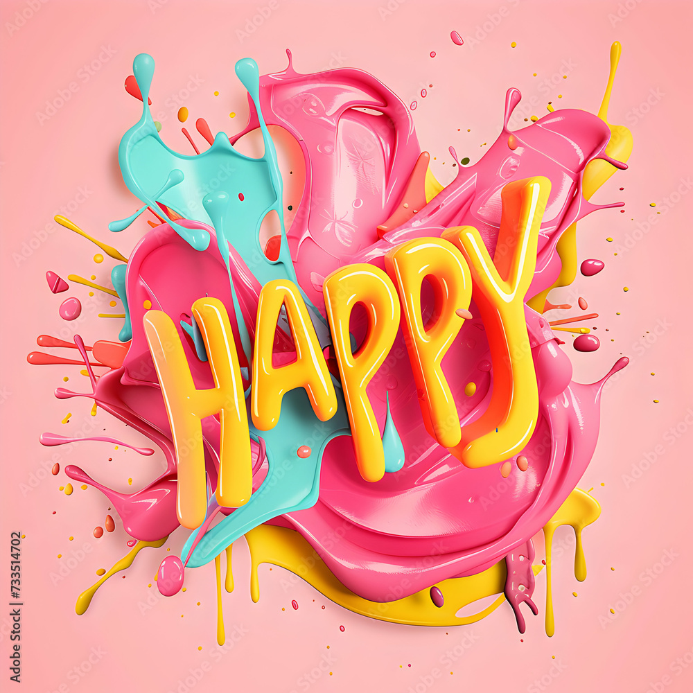 Liquid 3D font , Fresh colors Liquid 3D Design Spark Hot palette Shapes ...