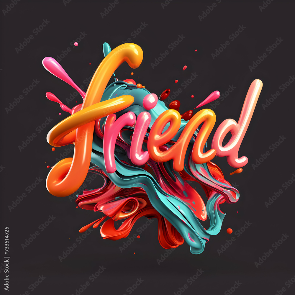 Liquid 3D font , Fresh colors Liquid 3D Design Spark Hot palette Shapes ...