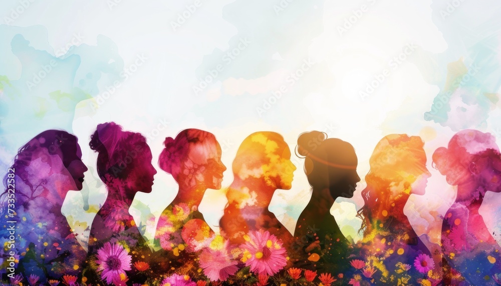 Women of different ethnicities together. Transparent background ...