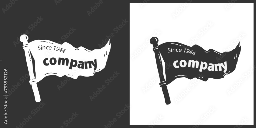 Cartoon Flag Logo: Adding Playful Flair to Your Brand Identity. Stock ...
