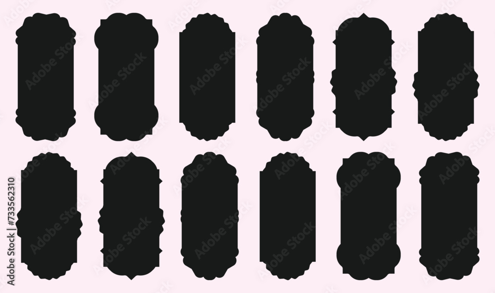 Set of vintage frames and labels vector illustration isolated. Vintage ...