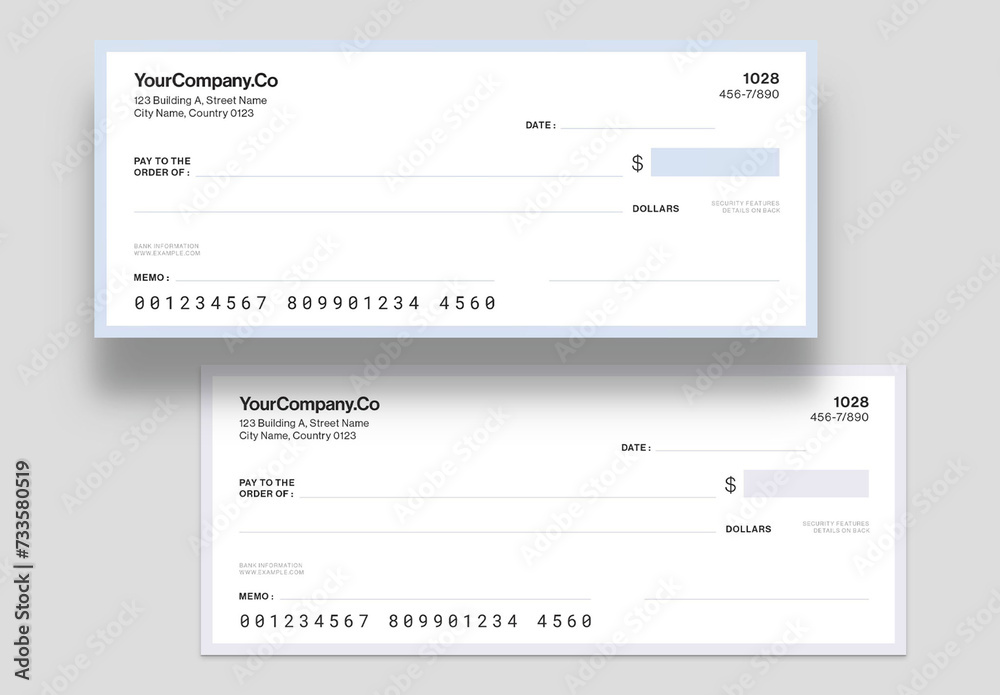 Blank Check / Cheque Layout Stock Template | Adobe Stock